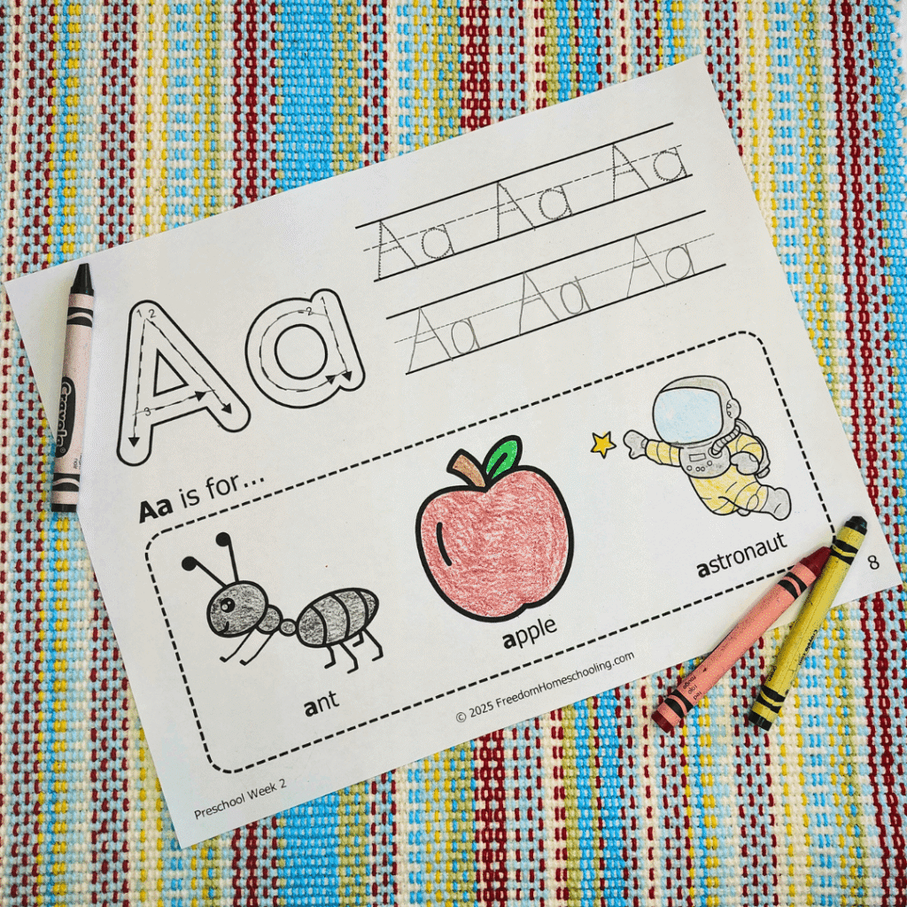 Week 2: Free Letter A Activities - Freedom Homeschooling